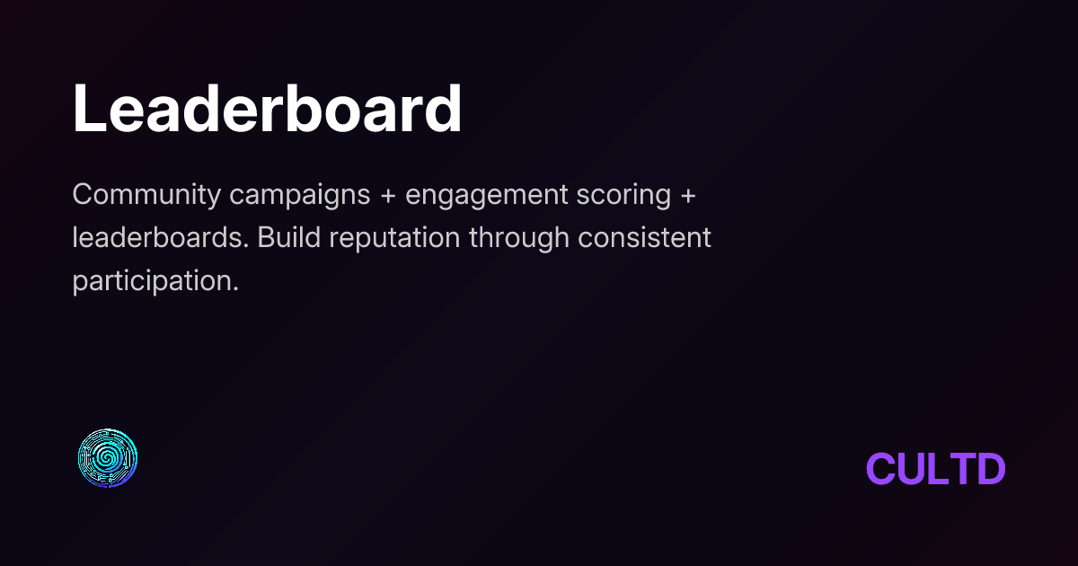 Leaderboard | CULTD GrindFi